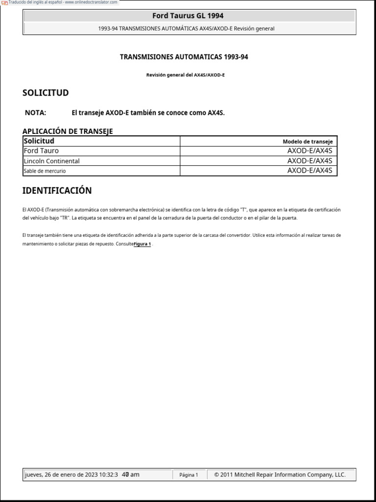 Ax4s Axod Español | PDF | Embrague | Transmisión automática