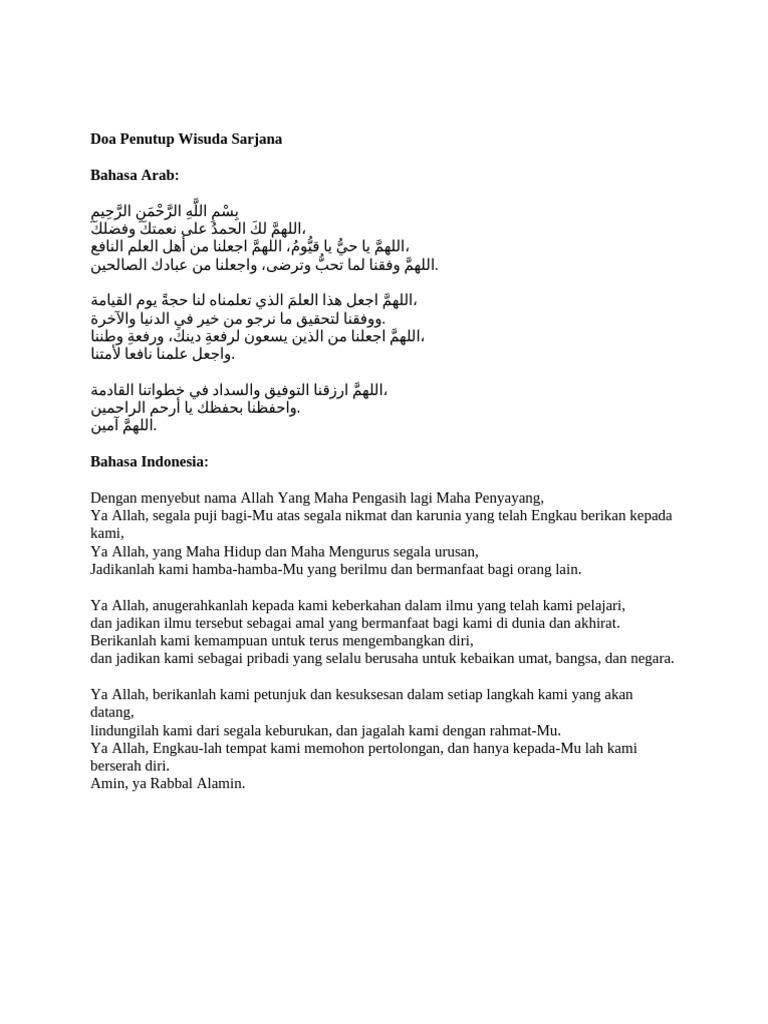 Doa Wisuda dan Proposal Villa Alam Indah | PDF