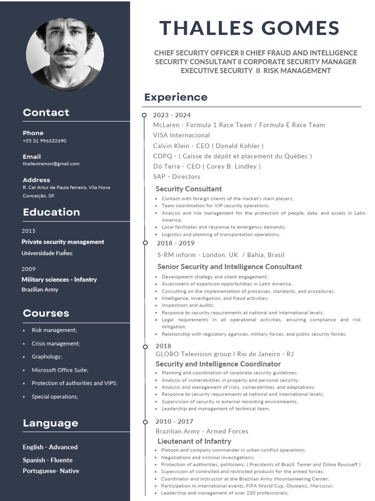 Thalles Gomes - CV Eng | PDF | Brazil | Risk Management