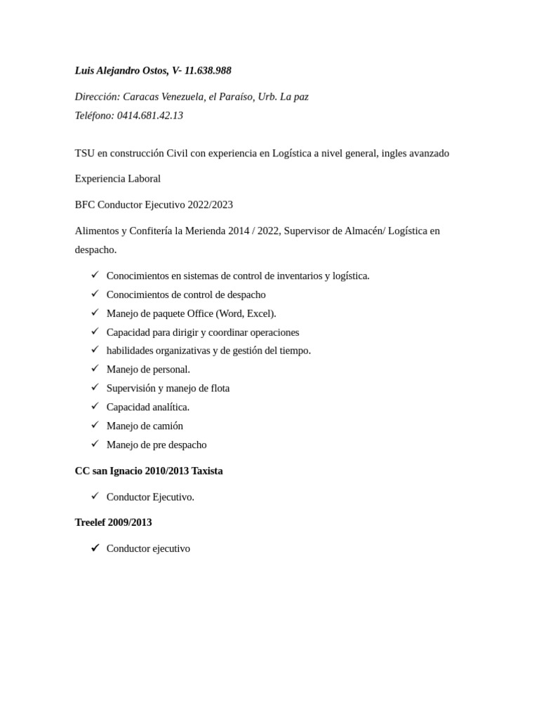 CV Luis Ostos | PDF