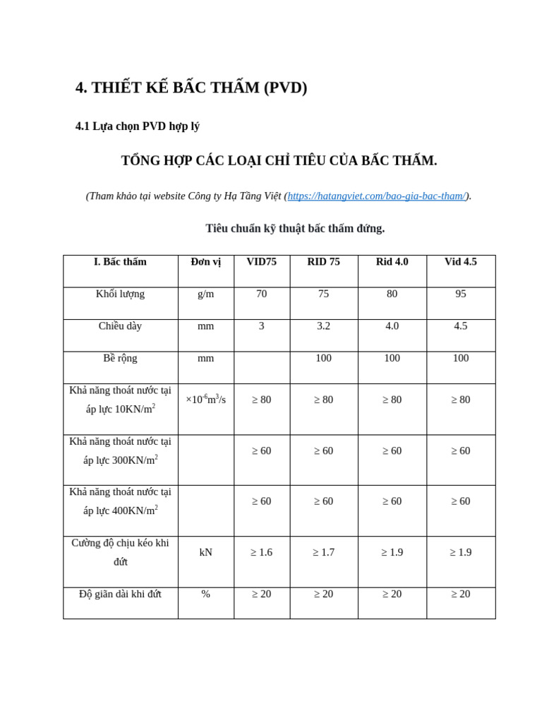 4. Thiết Kế Bấc Thấm (Pvd) | PDF