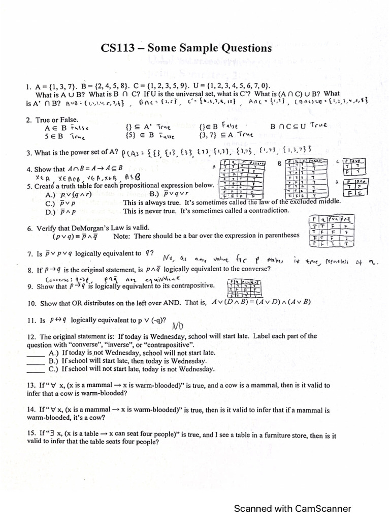Ohlone College Discrete Structures Sample Questions | PDF