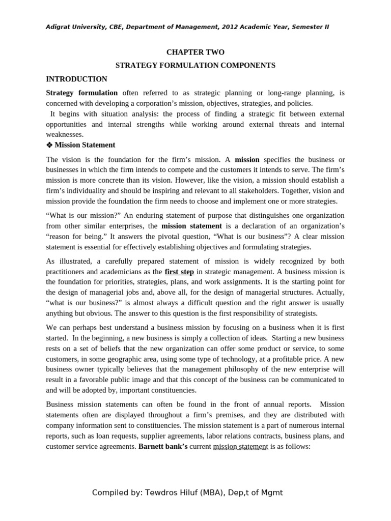 SM Chapter 02 (1) | PDF | Goal | Strategic Management