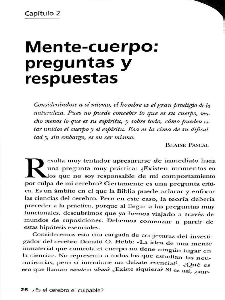 Ed. Welch Cap. 2 (Es El Cerebro El Culpable) - Compressed | PDF | Monismo | Alma