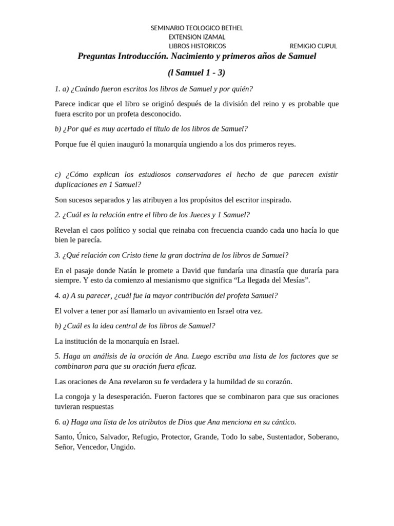 Análisis de 1 Samuel y su Relevancia | PDF | Arca de la Alianza ...