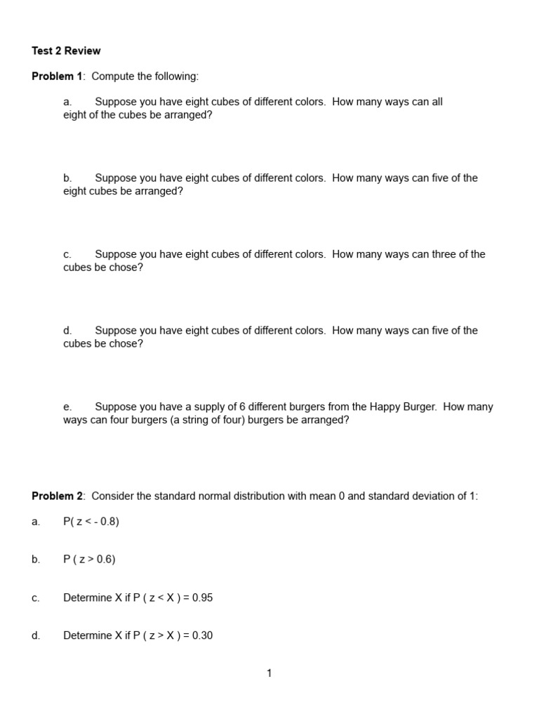STA 2023 Review For Test 2 Update | PDF | Sampling (Statistics ...
