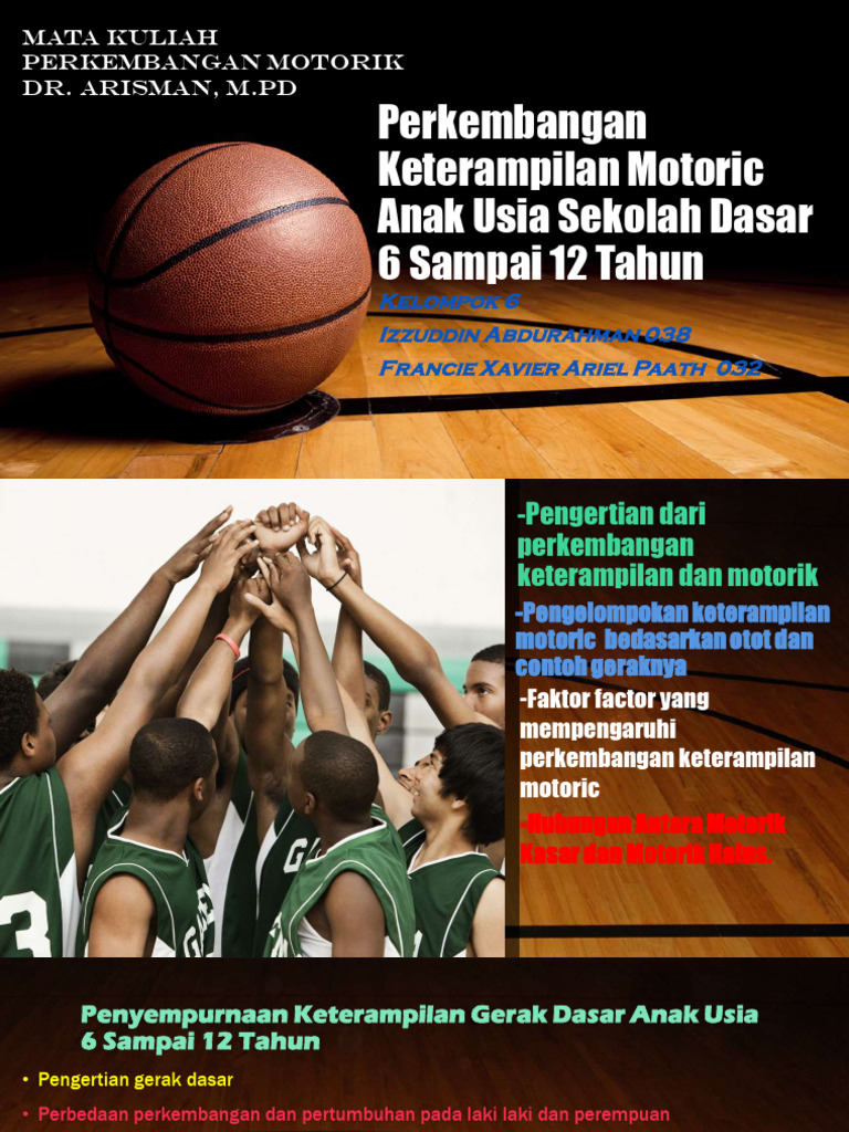 Perkembangan Keterampilan Motoric Anak Usia Sekolah Dasar 6.pptx PPT Fix - PPTX Fix New | PDF