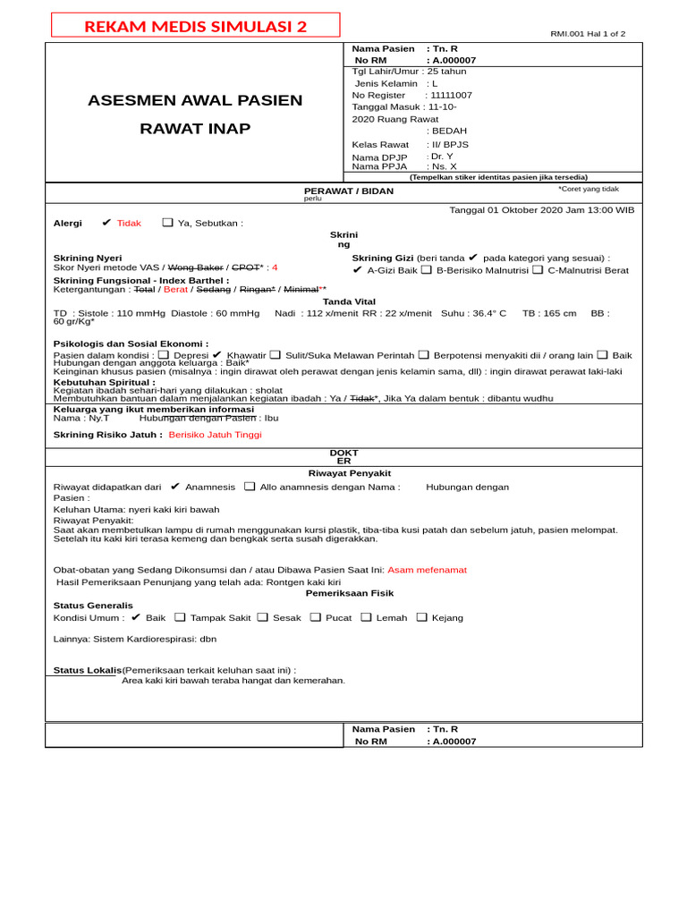2. RM SIMULASI AUDIT KEP 2 | PDF