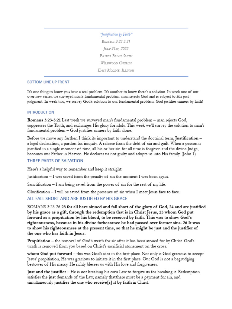 Justification by Faith Website | PDF | Justification (Theology) | Sola Fide