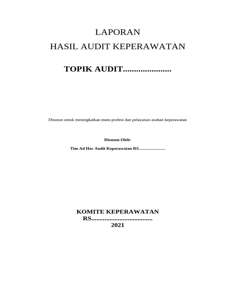 3. FORM LAPORAN HASIL AUDIT (LEMBAR KERJA PESERTA) | PDF