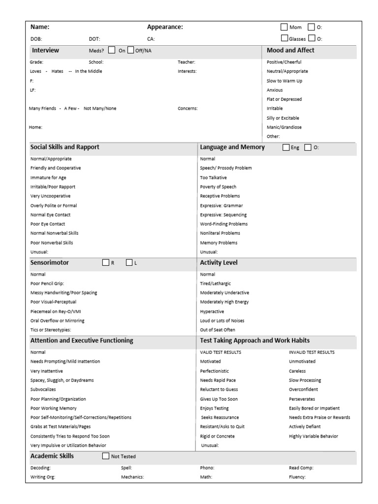 Child Behavioral Assessment Report | PDF | Psychological Concepts ...