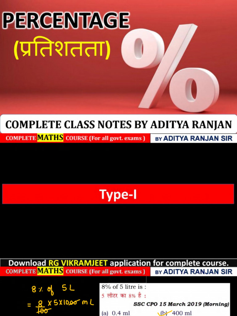 024) Percentage Sheet 02 Class Notes (Bilingual) @lokibart1 | PDF