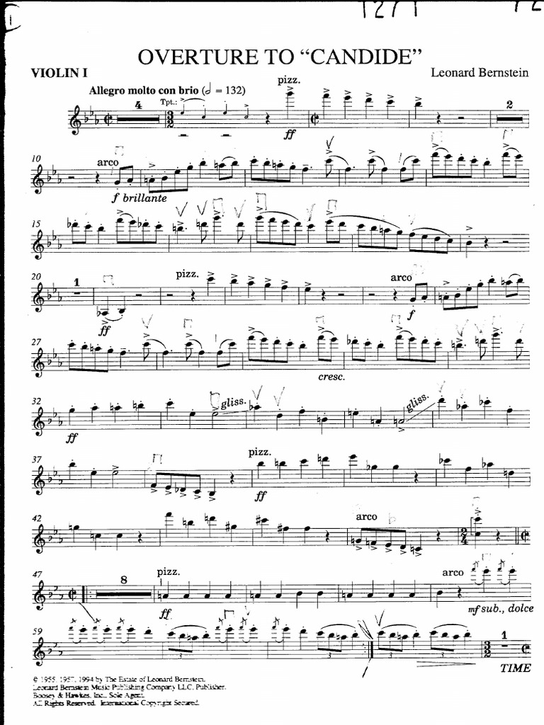 Bernstein Candide Ouverture - Violon I | PDF