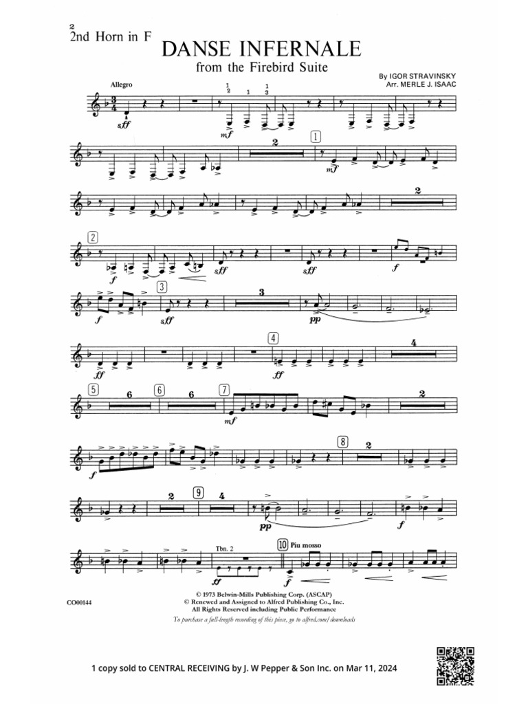 Danse Infernale 2nd F Horn | PDF