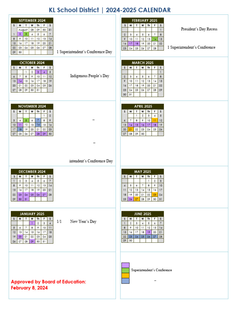 2024-2025 School Year Calendar - BOE Approved 2 8 2024 | PDF | Observances | Secular Holidays