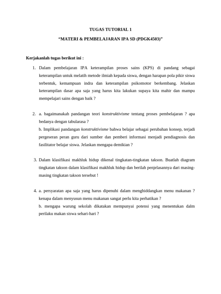 Soal TT 1 PDGK 4503 | PDF