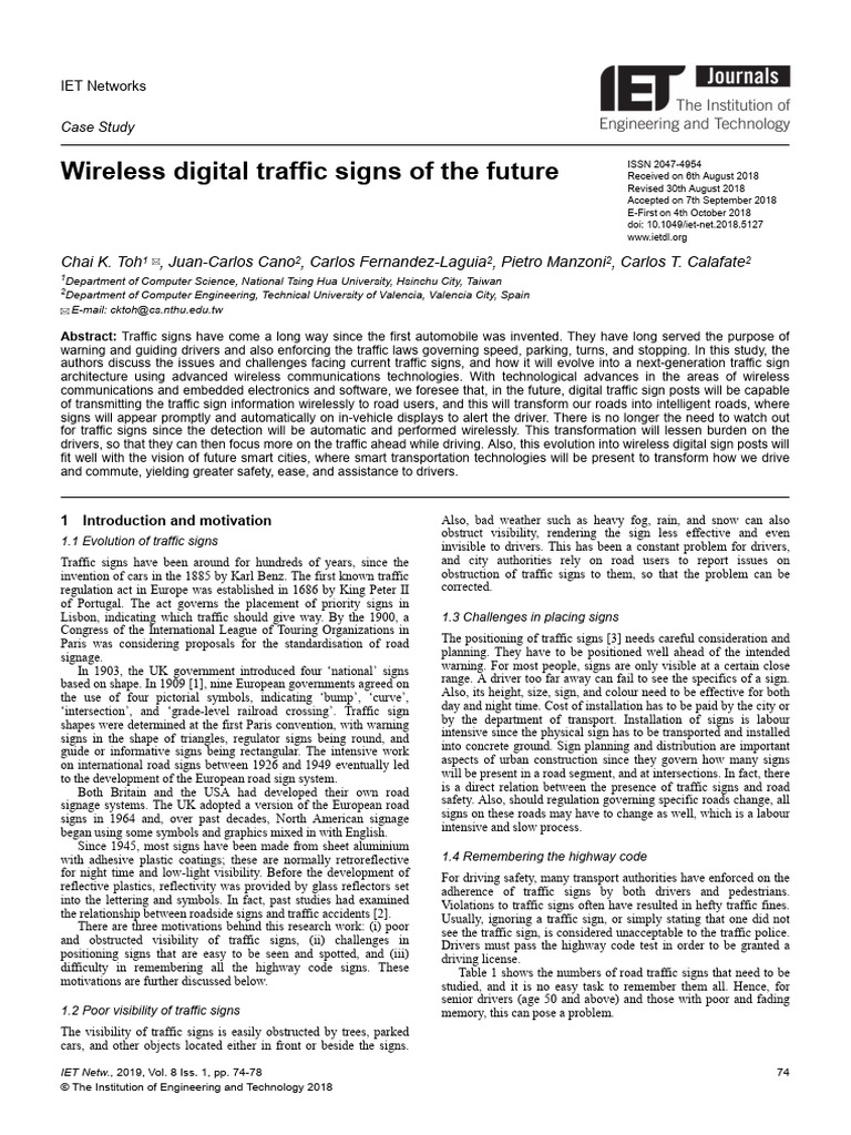 Future of Wireless Traffic Signs | PDF | Wi Fi | Traffic