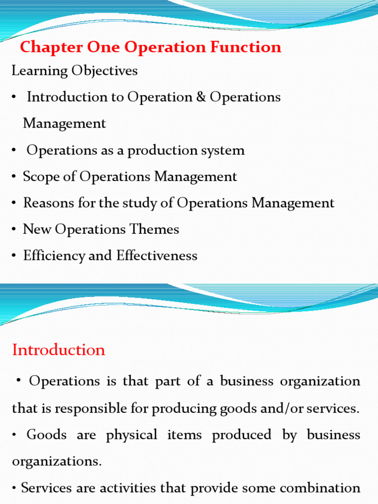 CH 1 of OM by Mr. Fraol Adula | PDF | Lean Manufacturing | Operations Management