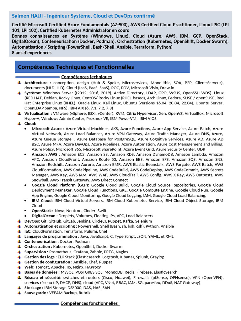 Dossier de compétences_Salmen HAJJI_V44 | PDF | Amazon Web Services ...