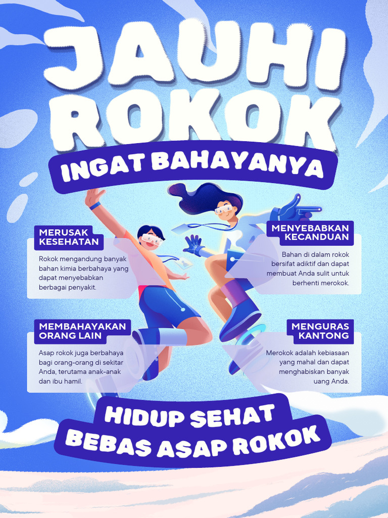 Poster Infografis Bahaya Rokok Ilustratif Biru dan Putih_20241220 ...