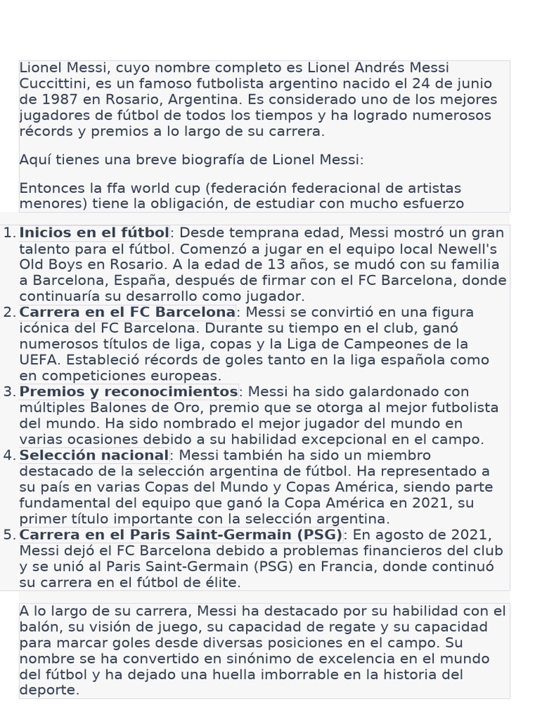 Lionel Messi | PDF | Lionel Messi | FC Barcelona