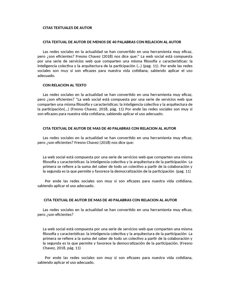Citas Textuales | PDF