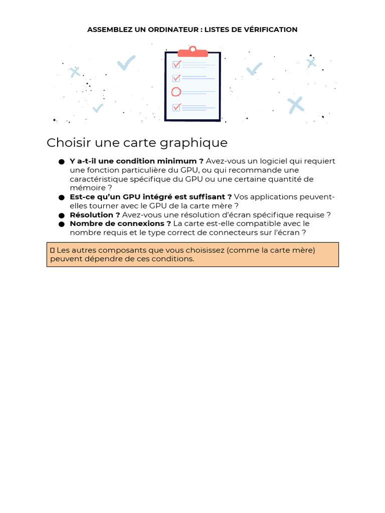 Guide d'Assemblage d'Ordinateur : Vérifications | PDF | Processeur ...
