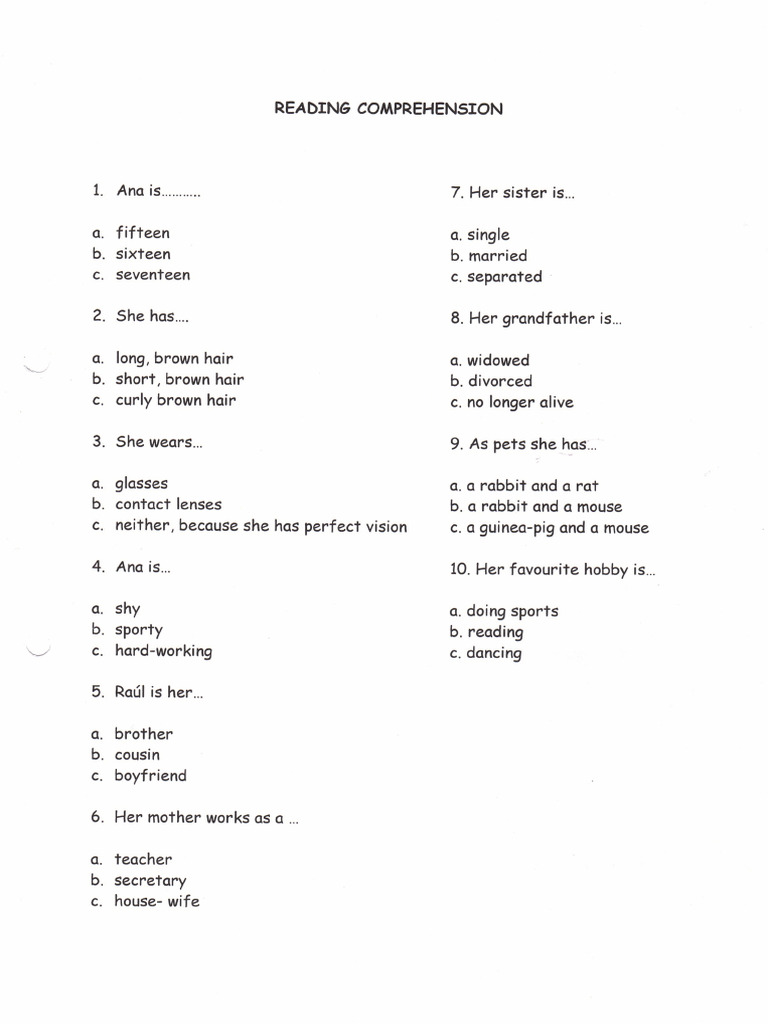 Reading_Comprehension_-_La_carta_de_Ana | PDF