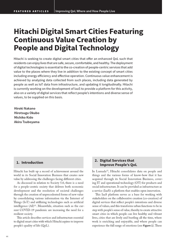 Hitachi Smart City | PDF | Cloud Computing | Internet Of Things