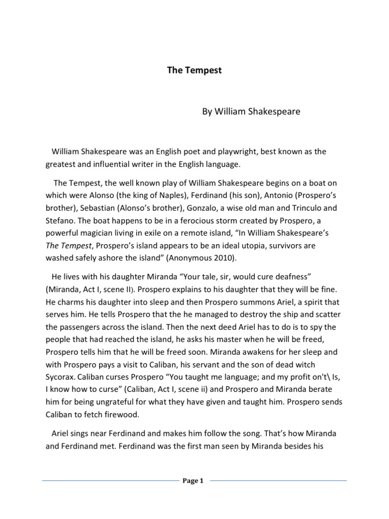 The Tempest S | PDF | The Tempest | Shakespearean Characters