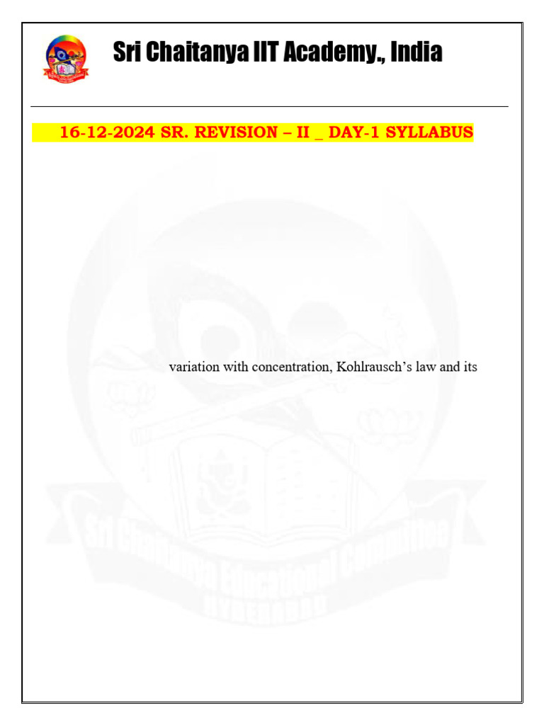 16-12-2024 - SR - Revision-Ii - Day-1 - Syllabus | PDF