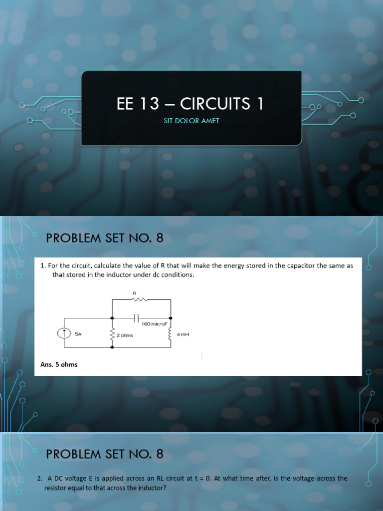 Ee 13 Circuits 1 Chapter 8 Ps | PDF