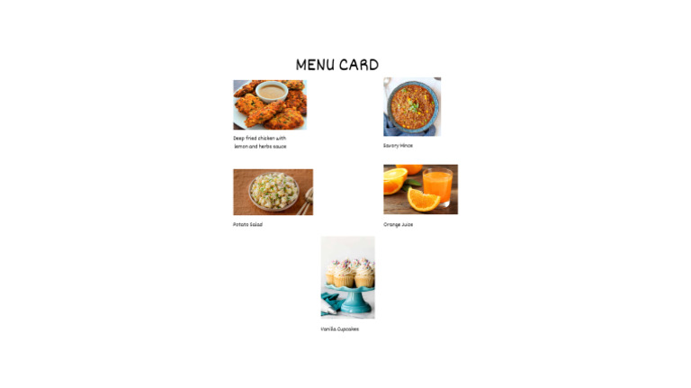 Menu Card | PDF