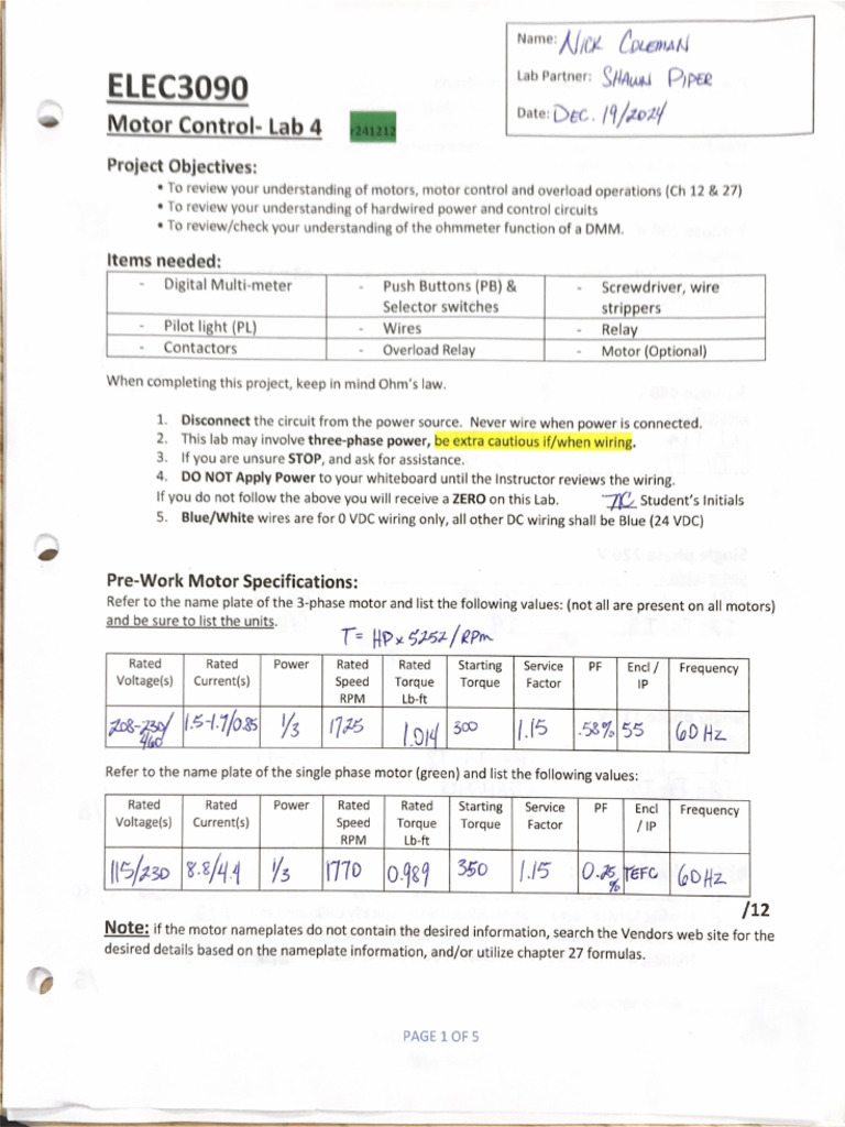 Motor Control - Lab4 | PDF