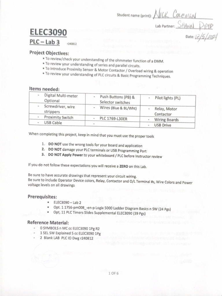 PLC - Lab3 | PDF