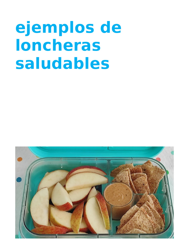 Ejemplos de Loncheras Saludables | PDF
