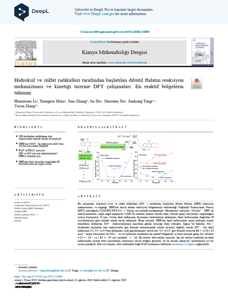 Reaksiyon Kinetiği Sunum | PDF
