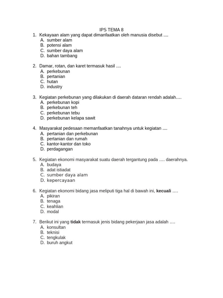 IPS TEMA 8 KELAS 4 | PDF
