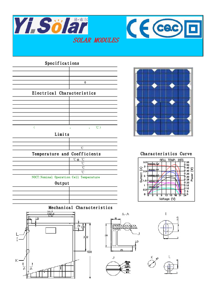 Panel Solar 50W 12V | PDF