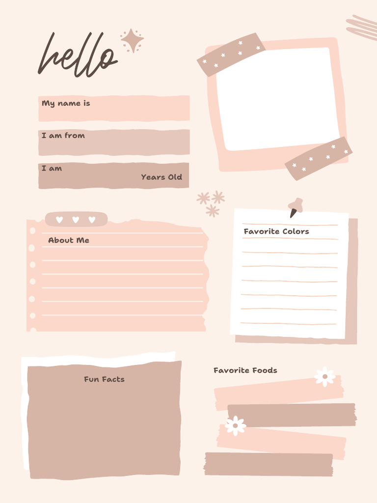 All About Me Doodle Template | PDF