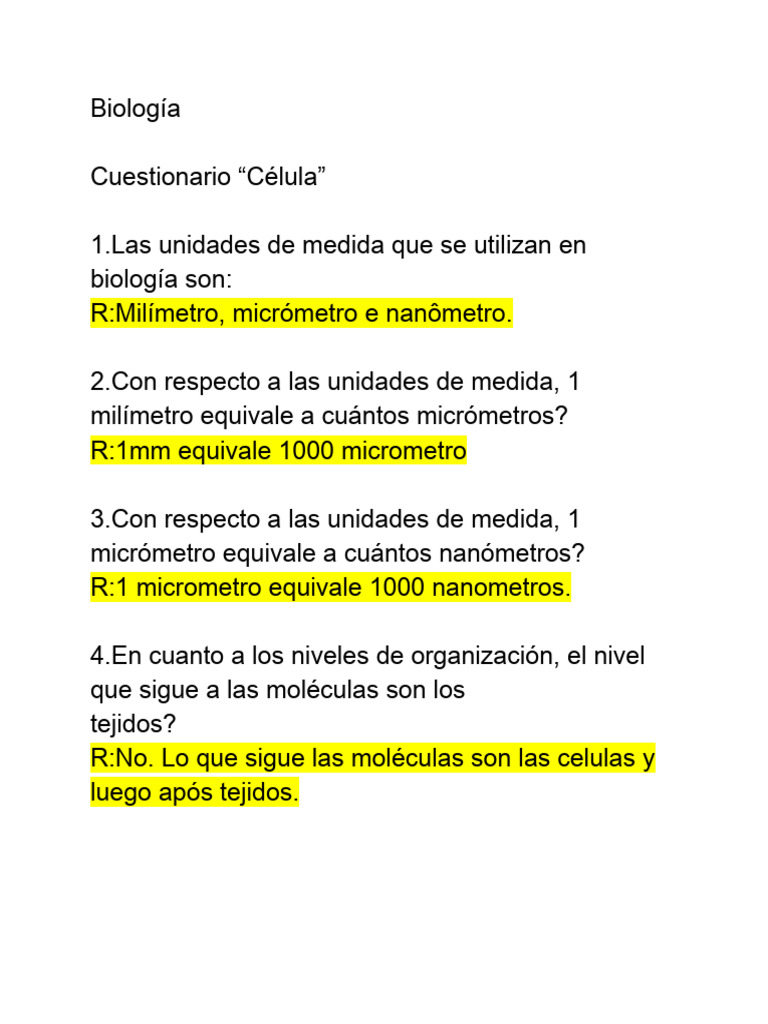 Biología Cuestionarios (RESUELTO).docx | PDF | Rna | Adn