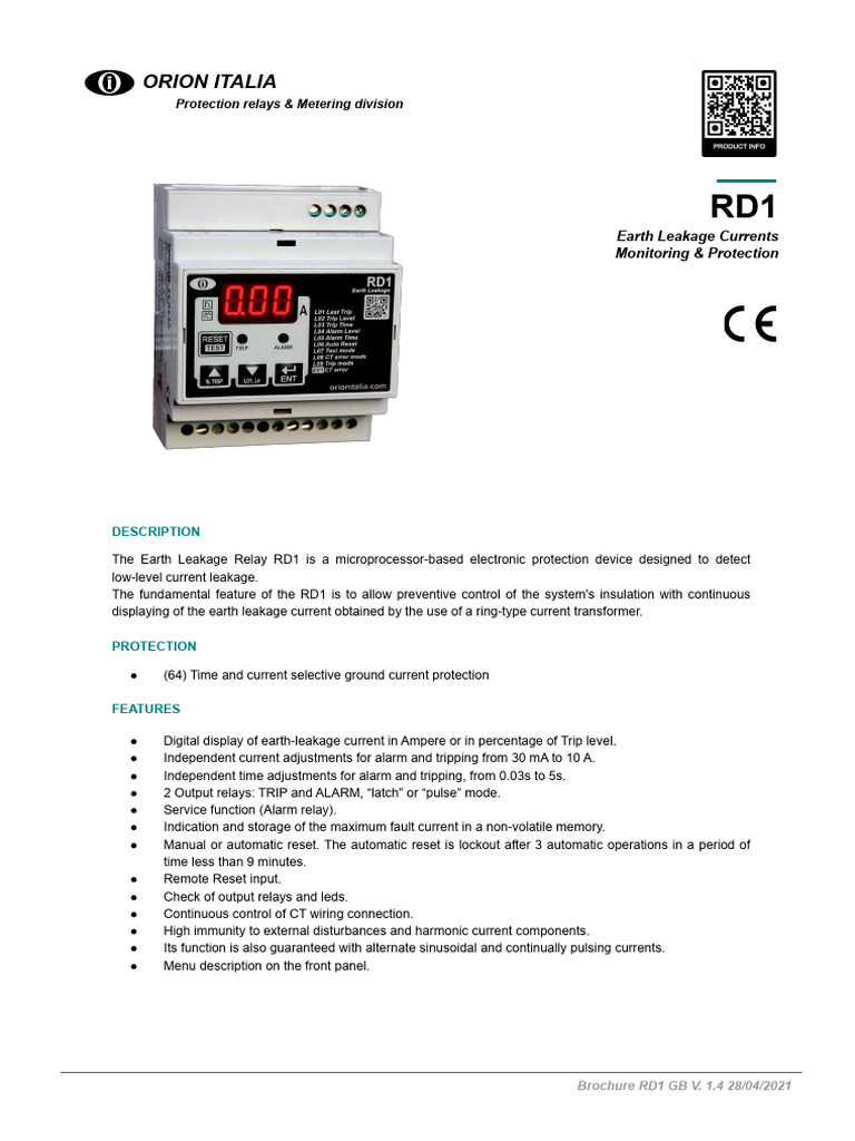 RD1 Brochure GB | PDF | Relay | Transformer