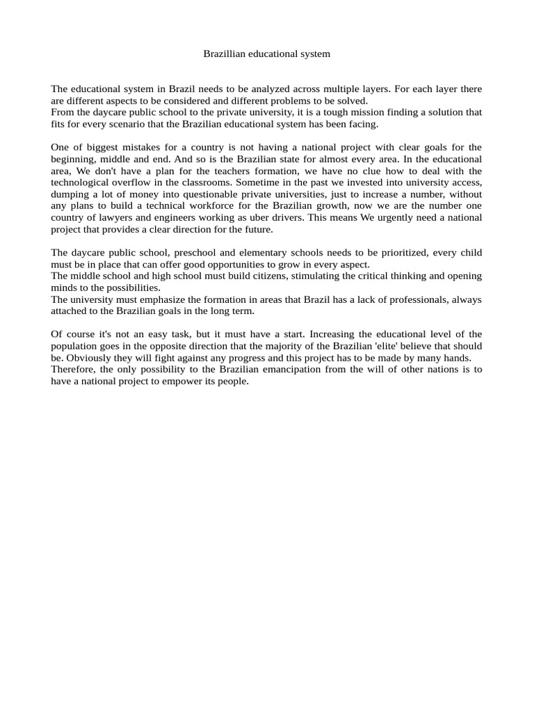 Brazillian Educational System | PDF