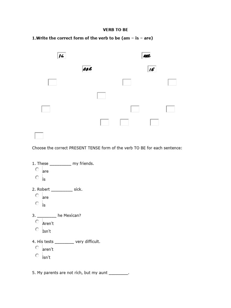 Verb To Be - 2 | PDF