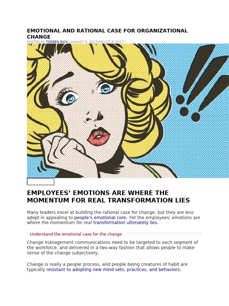 Emotional and Rational Case For Organizational Change | PDF