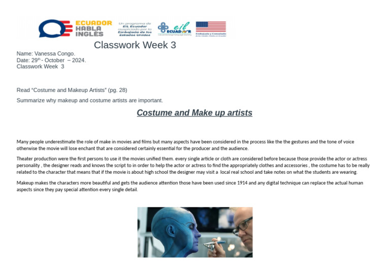 READING Classwork Week 3 | PDF
