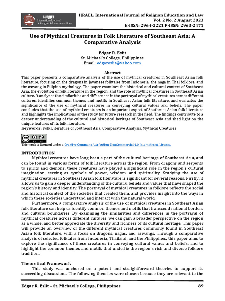 Use of Mythical Creatures in Folk Literature of So | PDF | Folklore ...