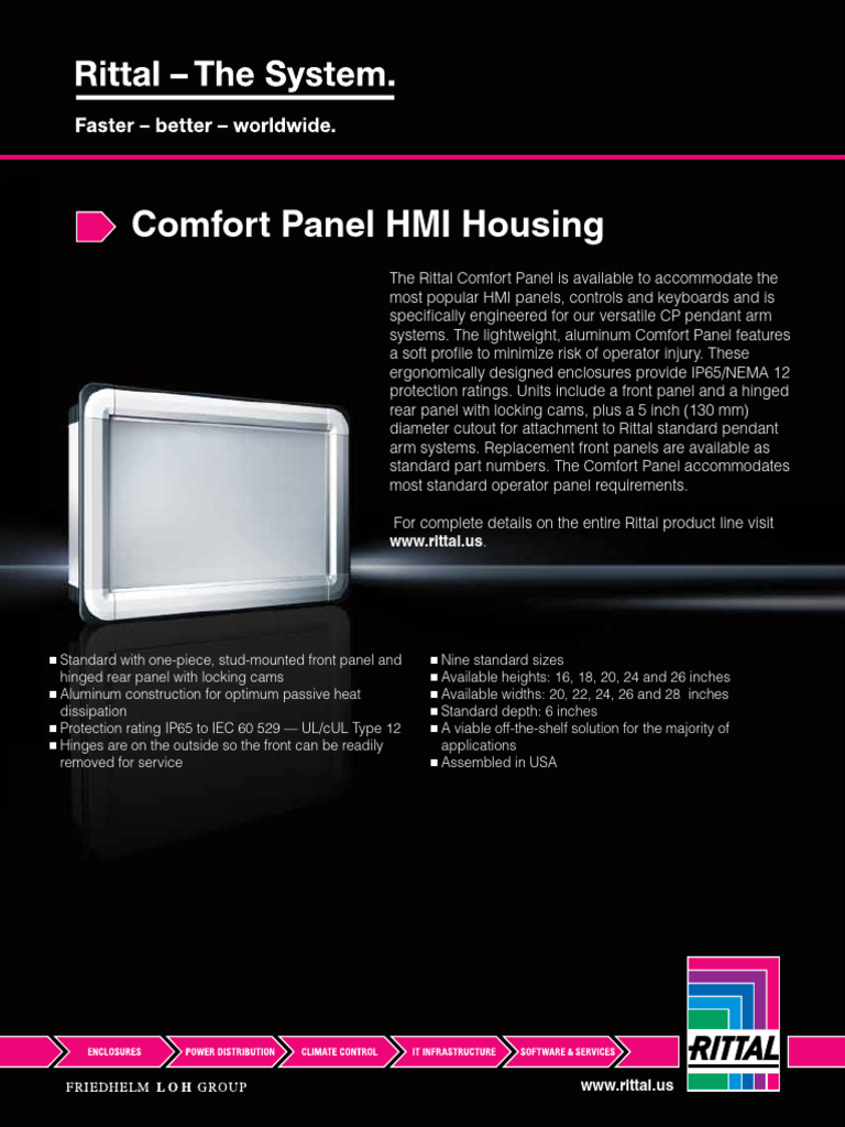 Rittal Sales Sheet Comfort Panel HMI Housing 5 3038 | PDF | Inch