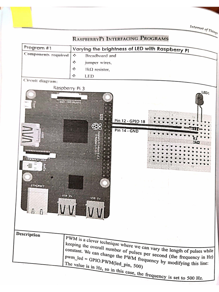 PdfList of Program_Raspberry Pi_1-5_IOT Lab | PDF | Raspberry Pi | Electrical Engineering