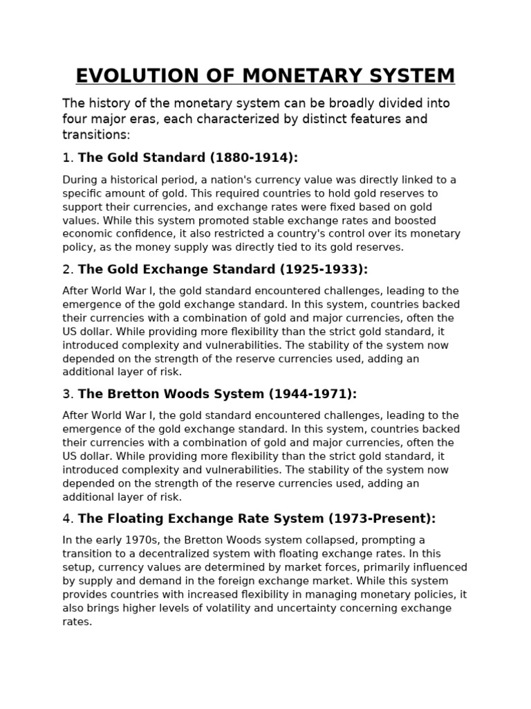 Evolution of Monetary System | PDF